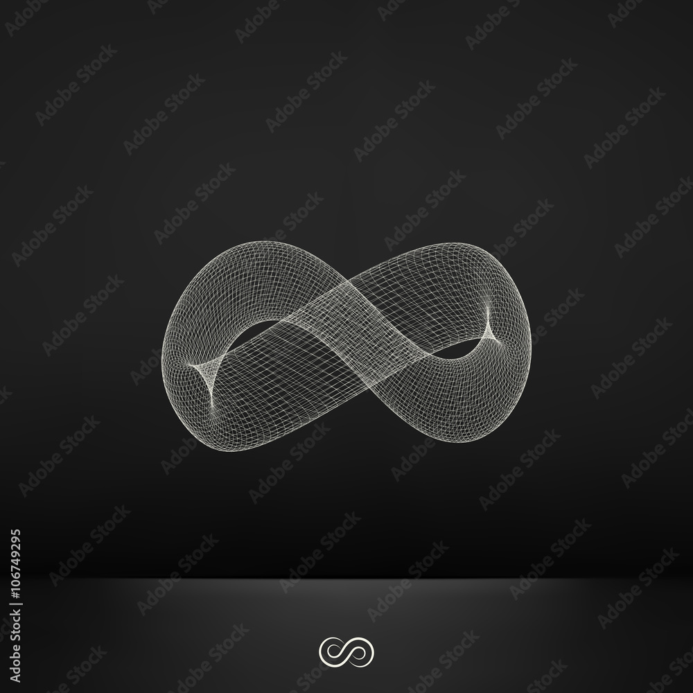 Infinity symbol. Abstract 3d Design Element, Emblem, Icon. 3D ...