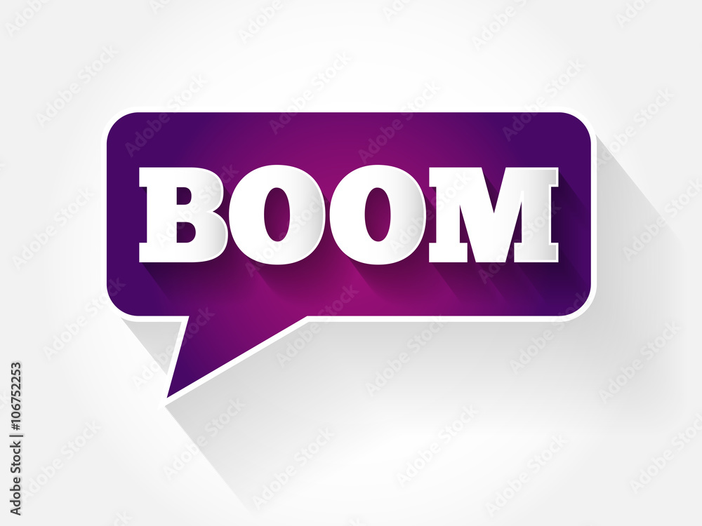BOOM text message bubble, flat business concept background Stock Vector ...