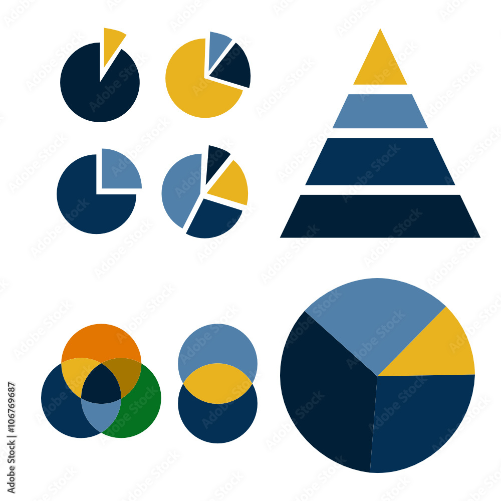 set of vector pie chart on a white background Stock Vector | Adobe Stock