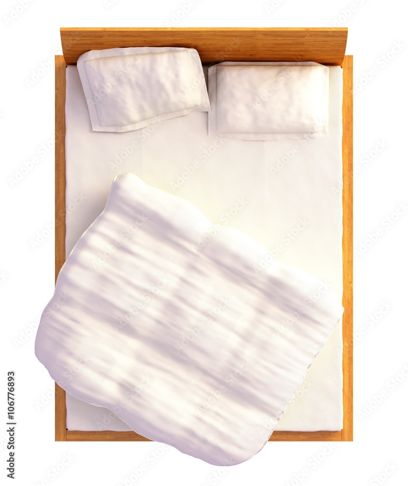 Bed Top View Isolated On White Stock Illustration | Adobe Stock