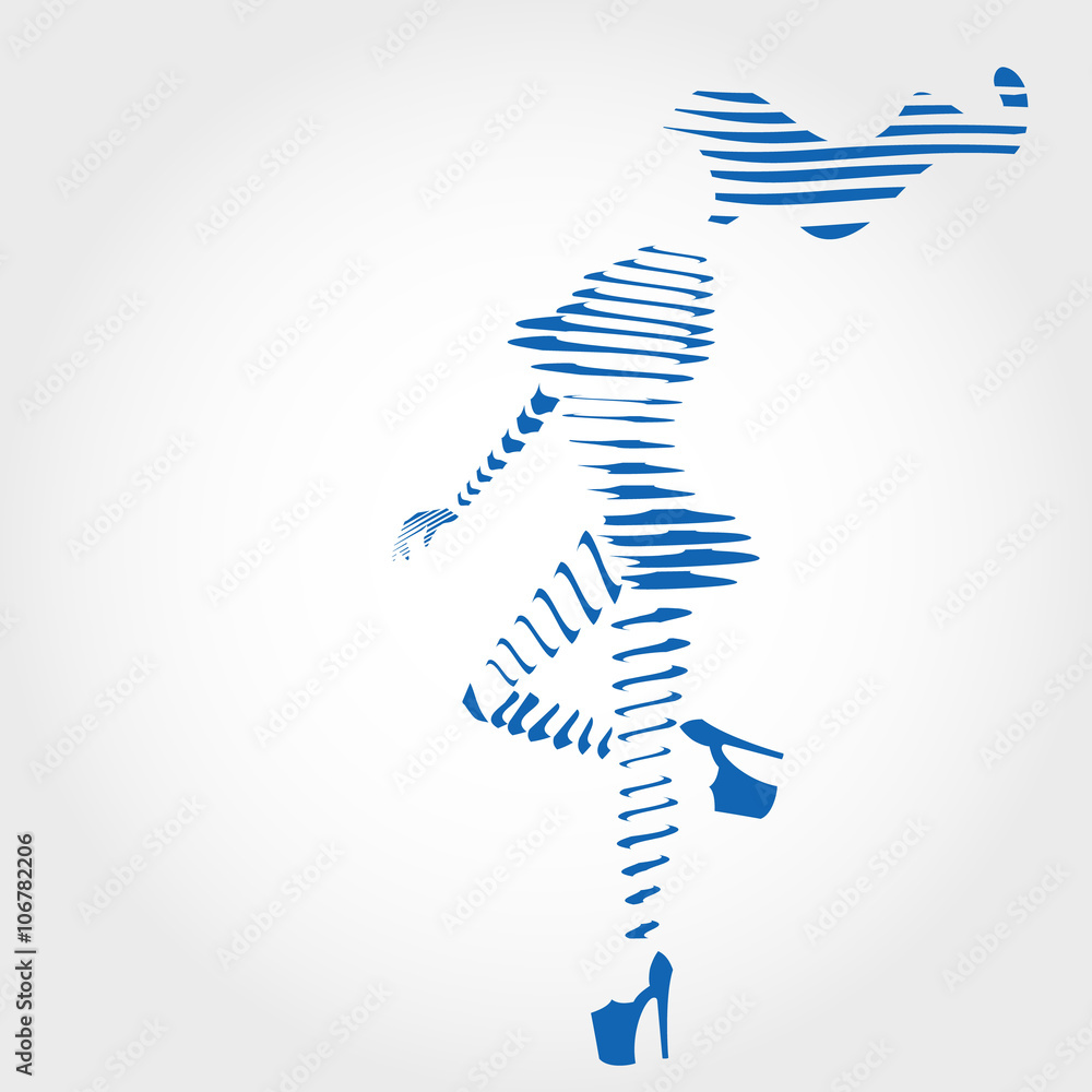 Poster Girl silhouette, line silhouette – Wall Art | UkPosters