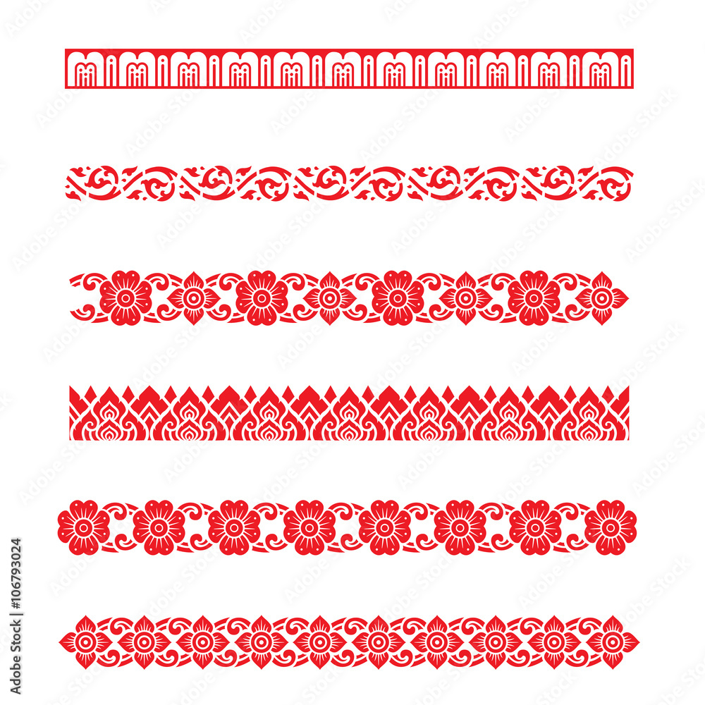 Line pattern Asian traditional art Design Vector, Thai traditional ...