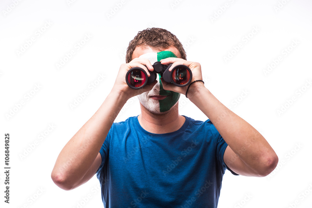 Northern Irishman football fan look at game of Northern Ireland ...