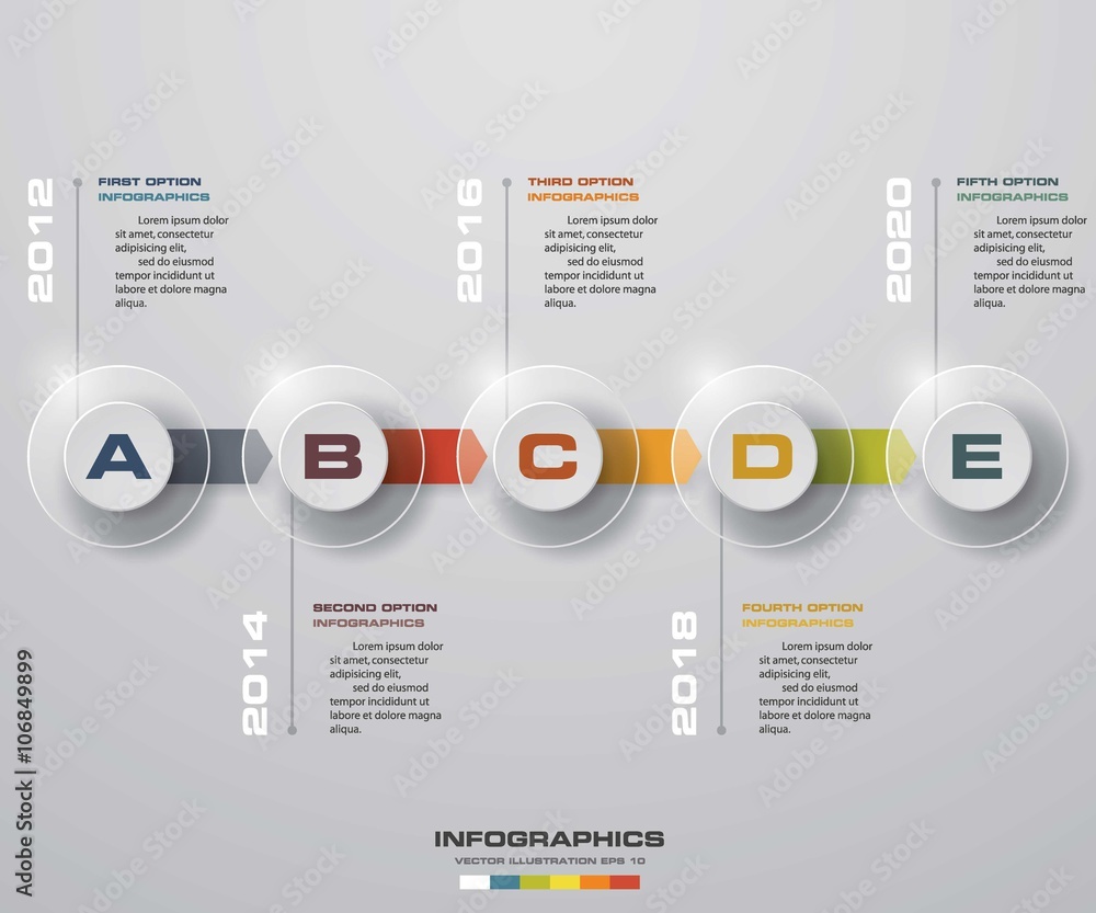 Timeline infographic 5 steps vector design template. Can be used for ...