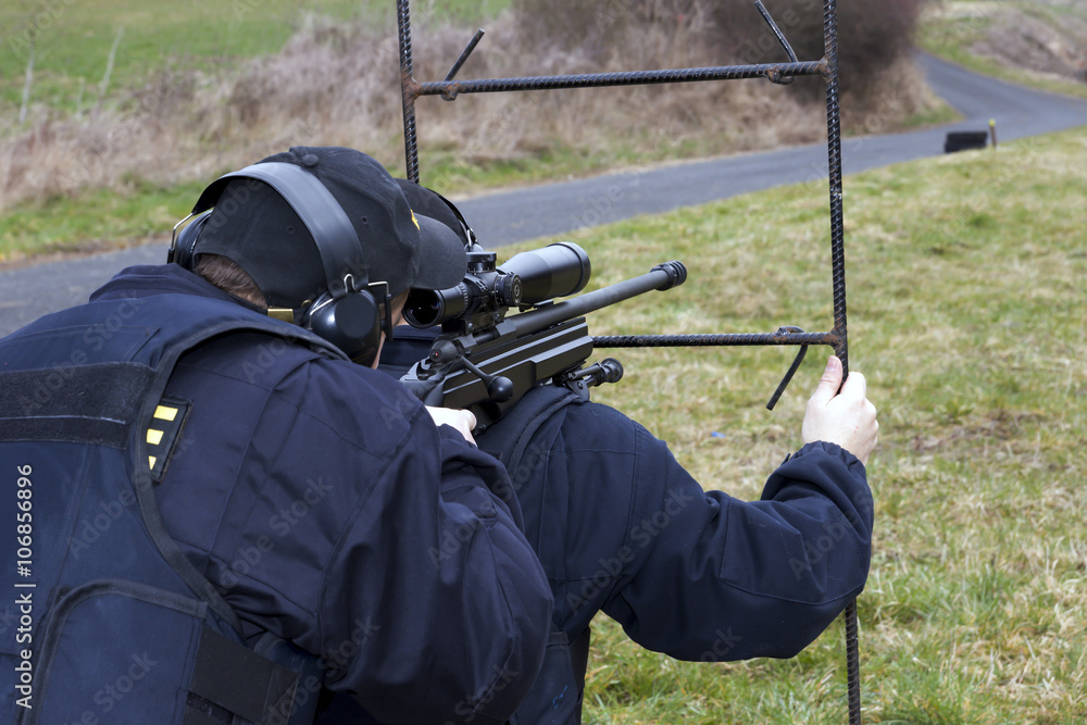 Military sniper aims at a target Stock Photo | Adobe Stock