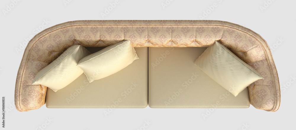 Rendering Sofa Top View Isolated On White Stock Illustration | Adobe Stock