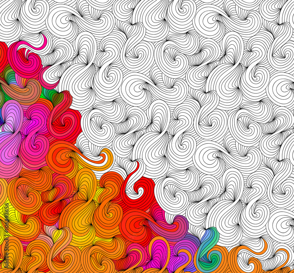 Vector abstract seamless fantasy pattern hand drawn ornaments Stock ...