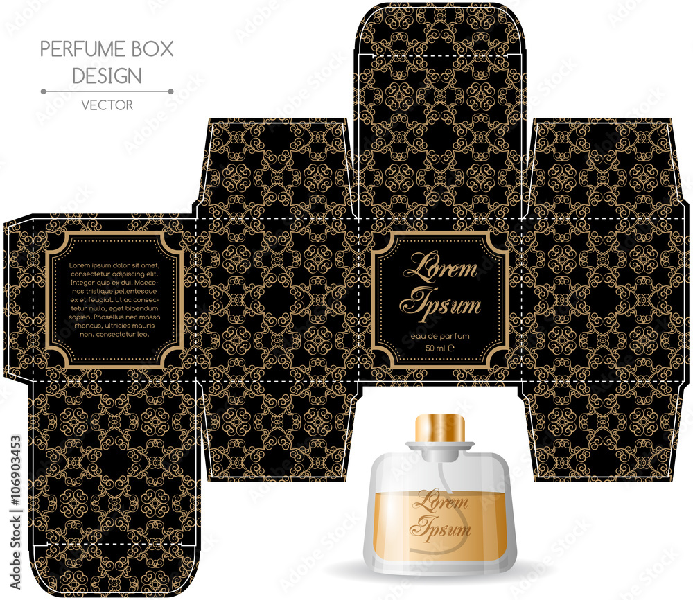 Perfume box design Stock Vector | Adobe Stock