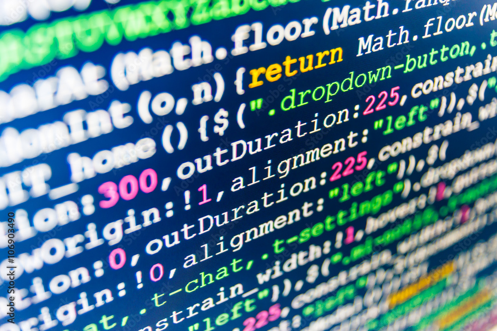Programming Code Abstract Screen Of Software Developer Computer Script Programmer Occupation