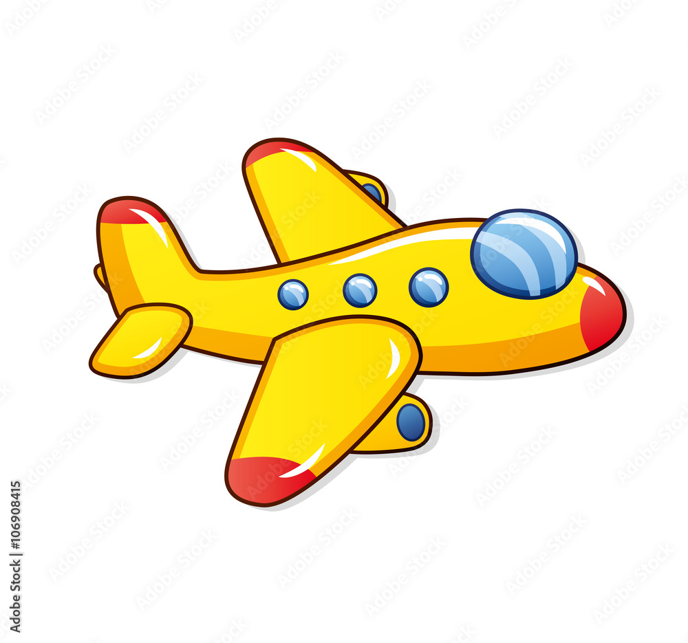 Yellow airplane. Stock Vector | Adobe Stock