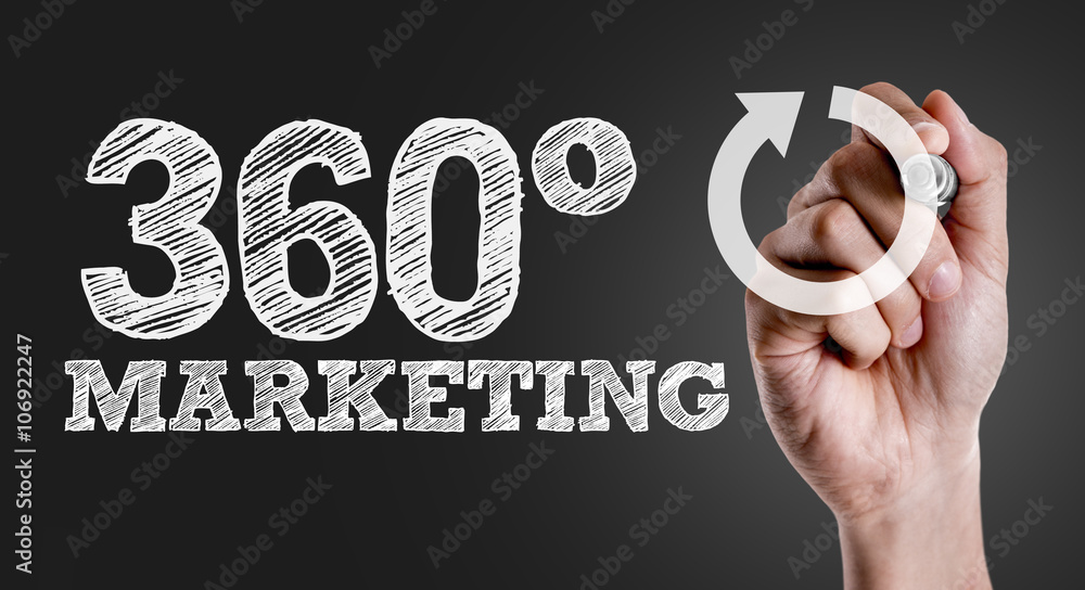 Hand writing the text: 360 Marketing Stock Photo | Adobe Stock