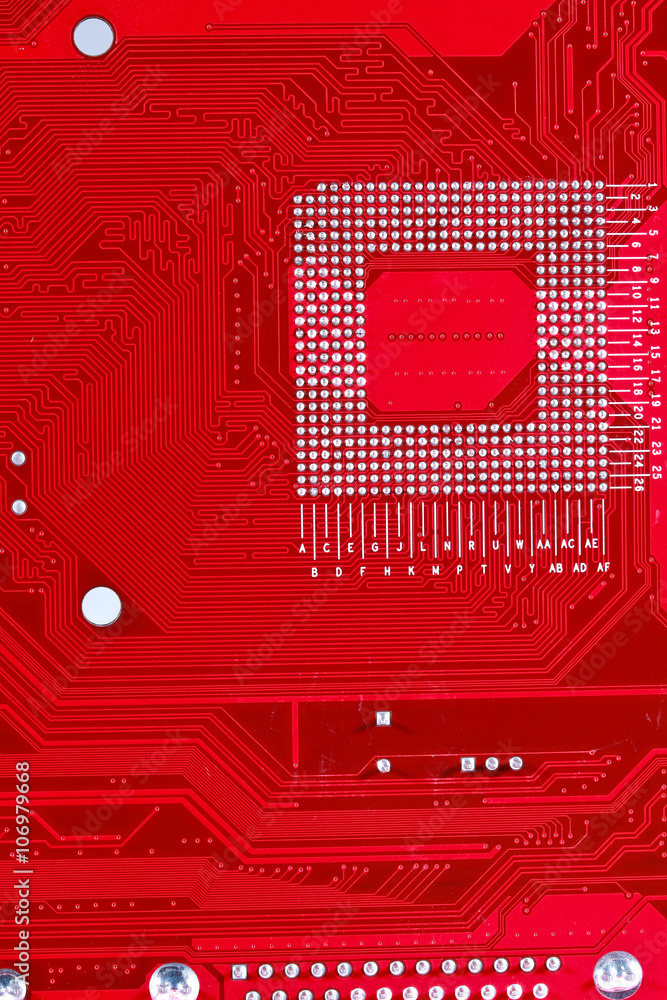 Red circuit board texture background of computer motherboard Stock ...