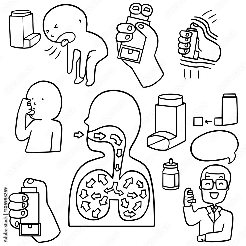 vector set of inhalation medicine Stock Vector | Adobe Stock