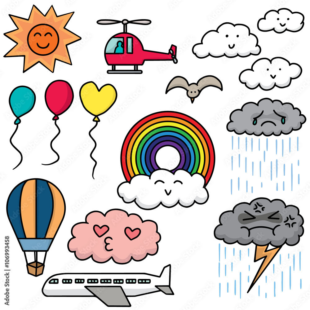 vector set of things in the sky Stock Vector | Adobe Stock