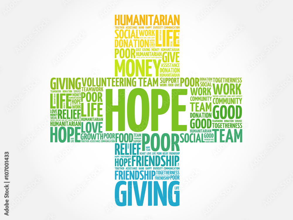 HOPE word cloud collage, cross concept Stock Vector | Adobe Stock