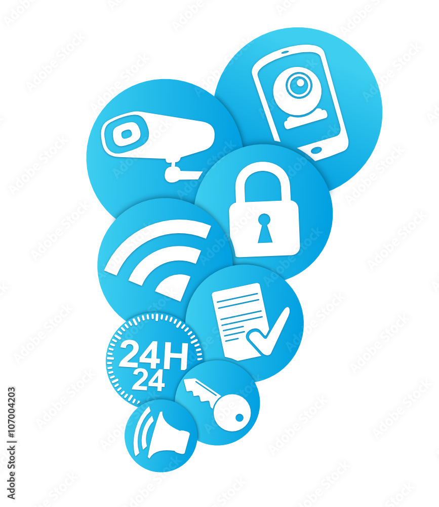 logo alarme surveillance vidéo sécurité Stock Vector | Adobe Stock