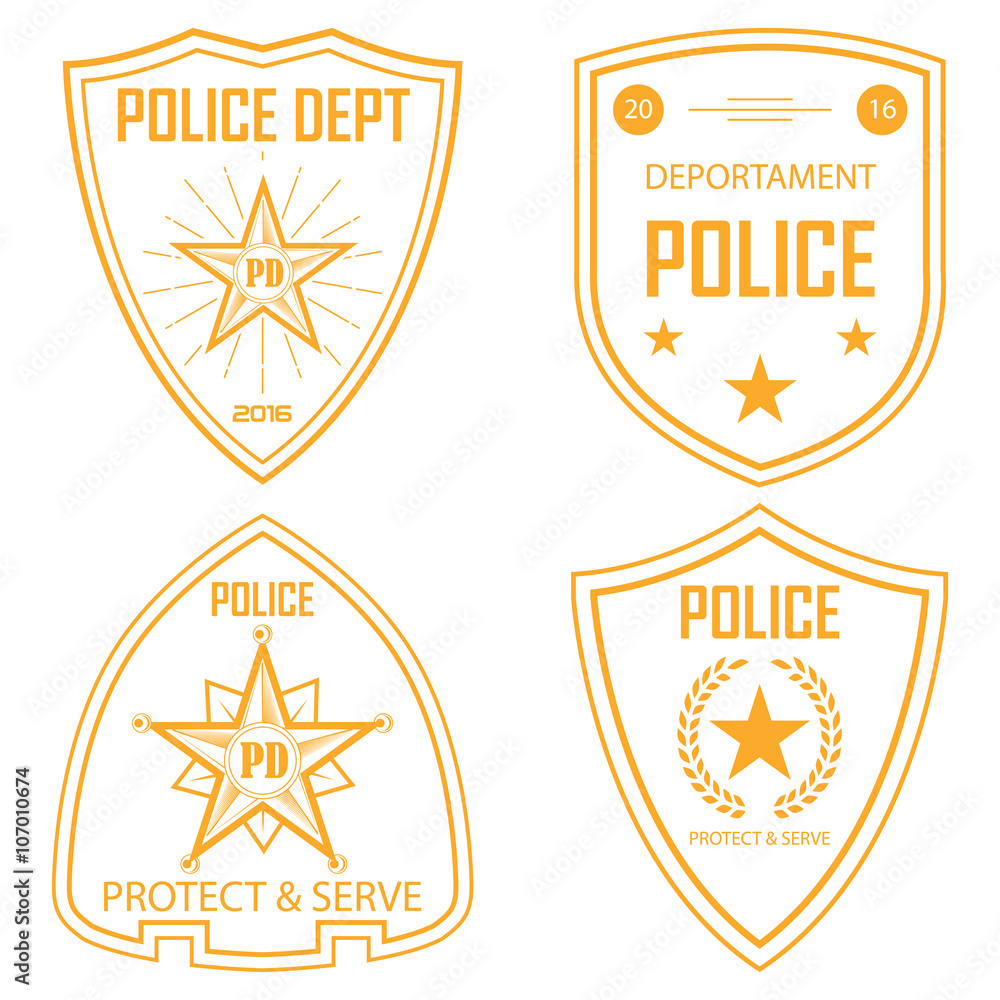 Vetor de Set of police law enforcement badges and logo patches. vector ...