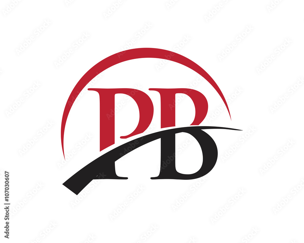 PB red letter logo swoosh Stock Vector | Adobe Stock