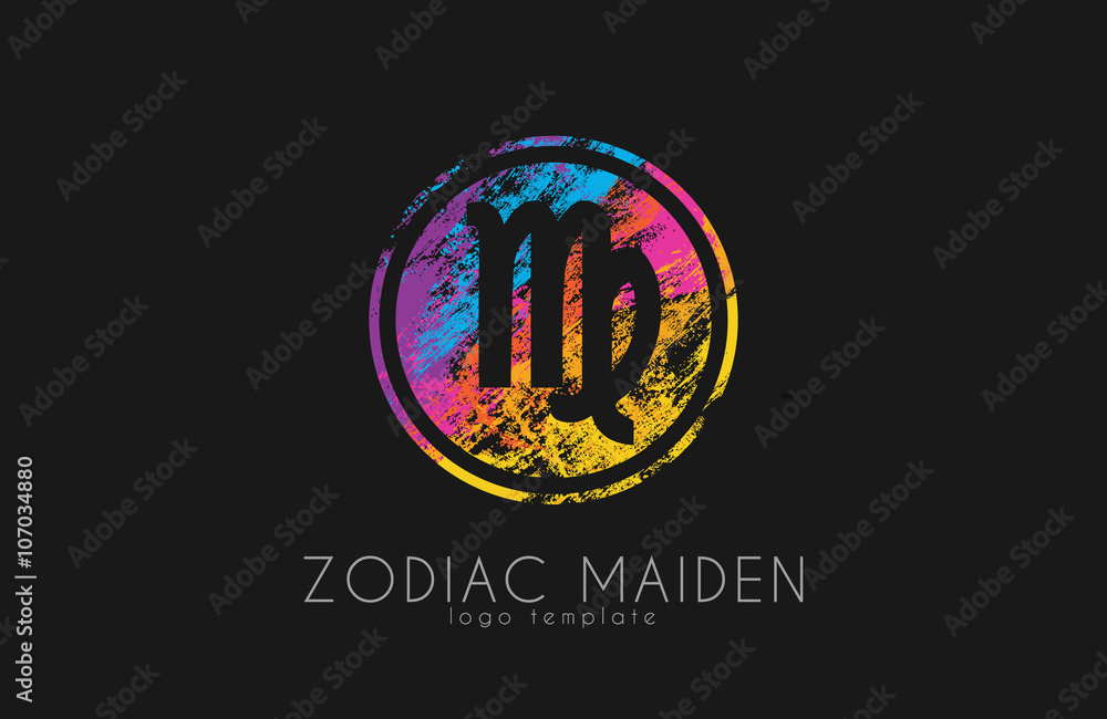 Zodiac maiden logo design. Maiden symbol logo. Creative logo Stock ...