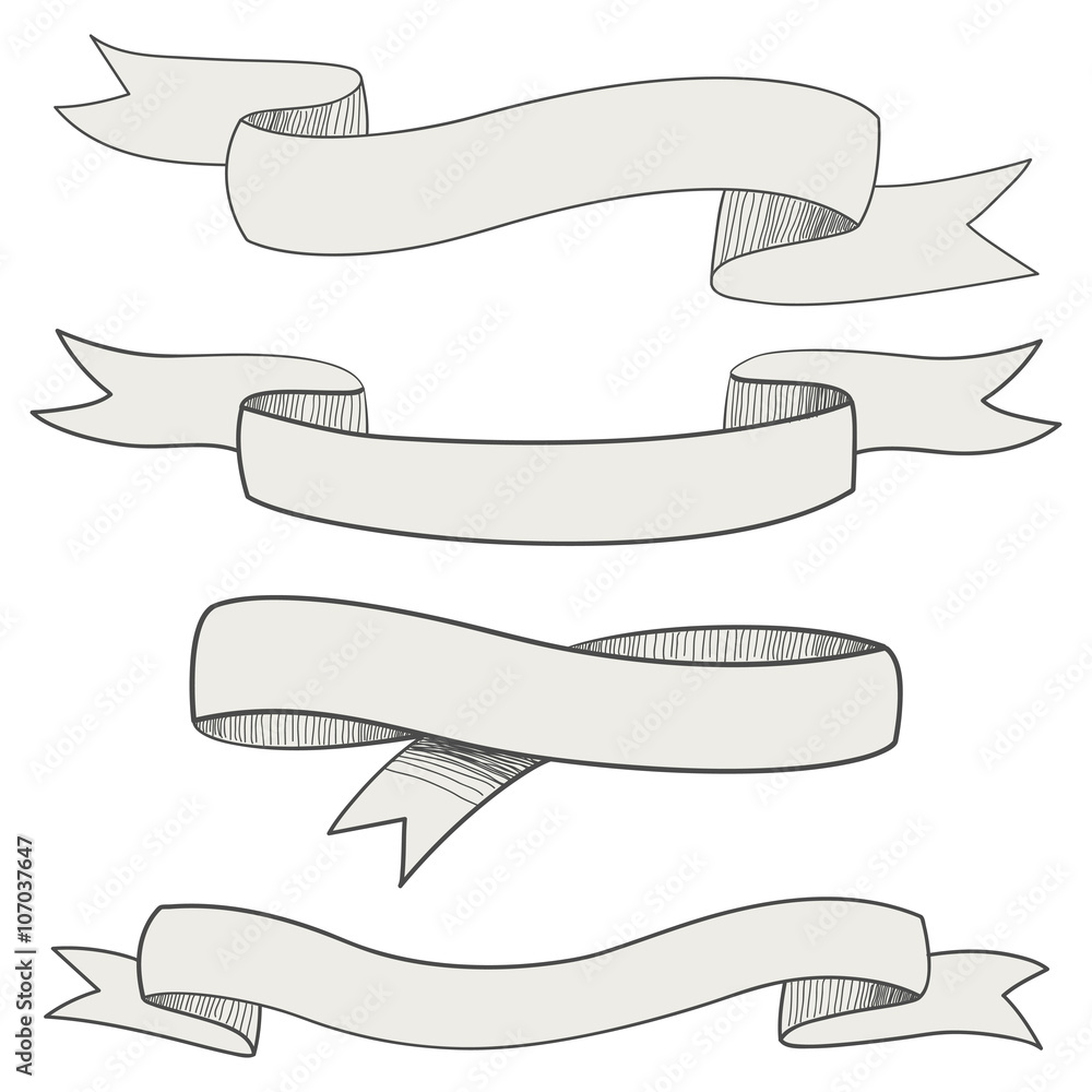 Sketch illustration of ribbons Stock Vector | Adobe Stock