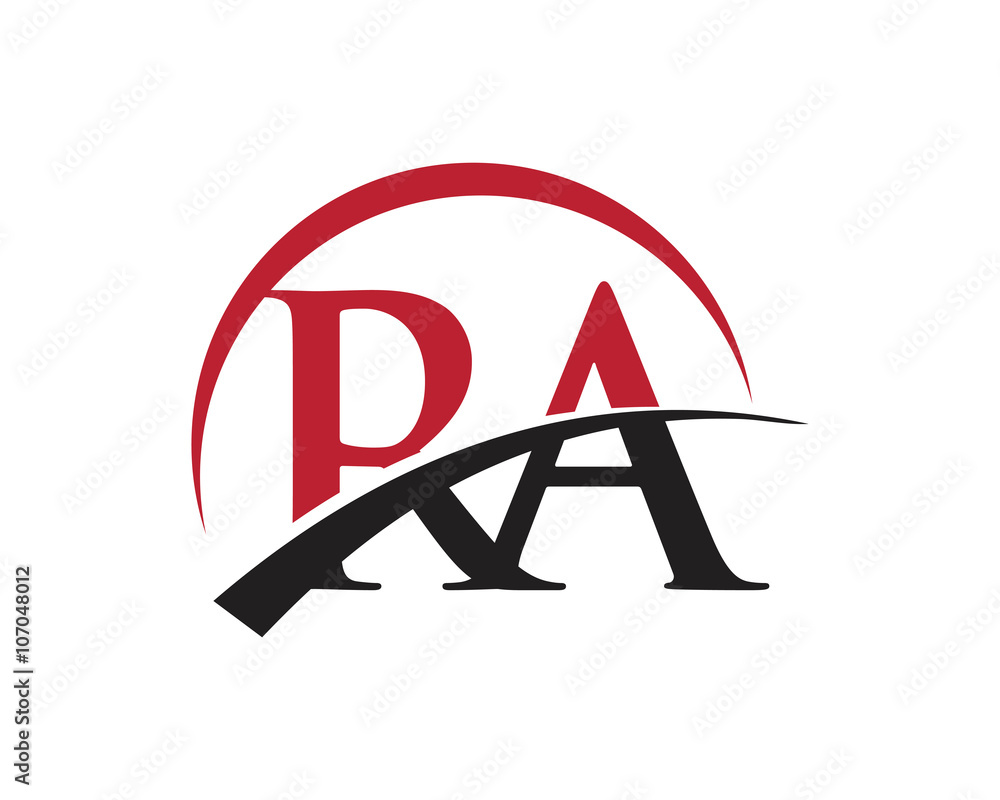 RA red letter logo swoosh Stock Vector | Adobe Stock
