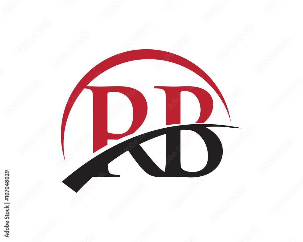 RB red letter logo swoosh Stock Vector | Adobe Stock