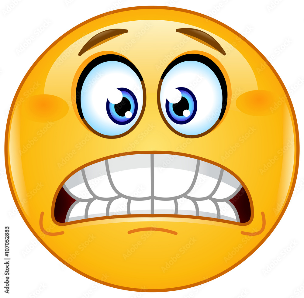 Grimacing emoticon Stock Vector | Adobe Stock