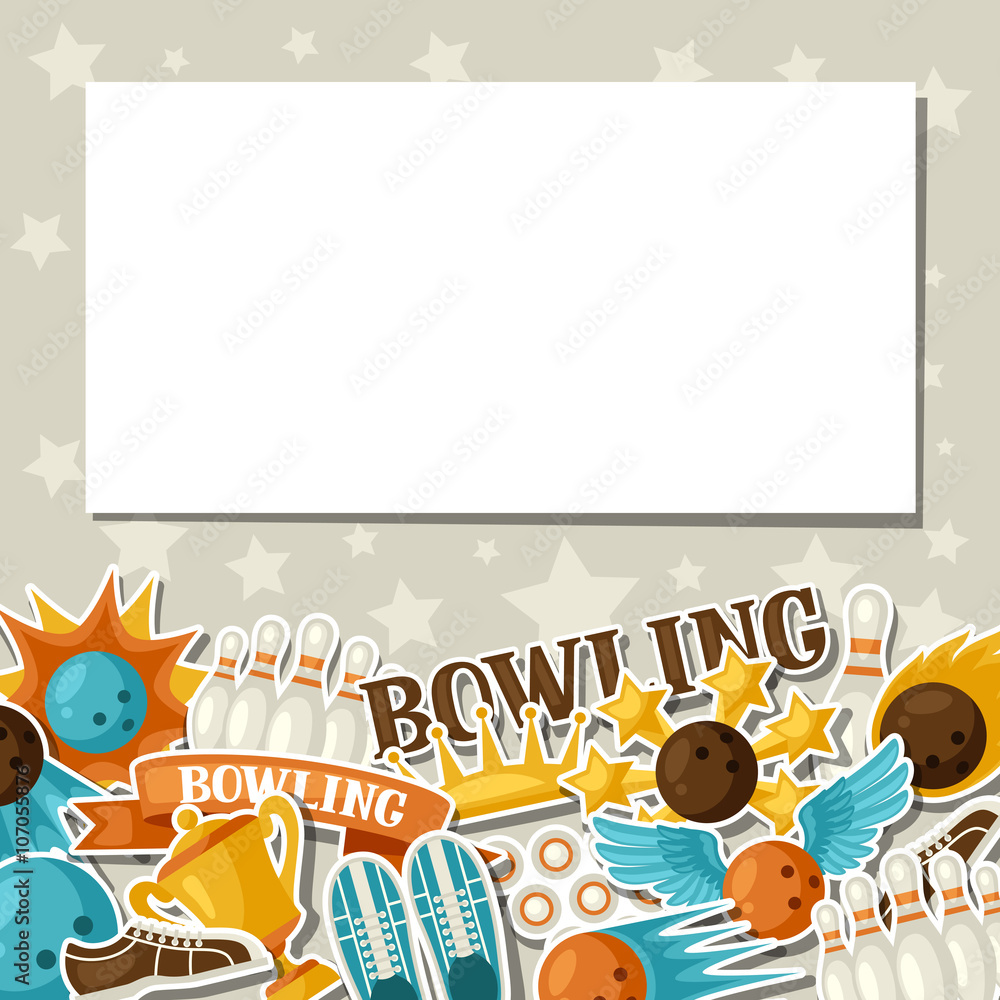 Background with bowling items. Image for advertising booklets, banners ...