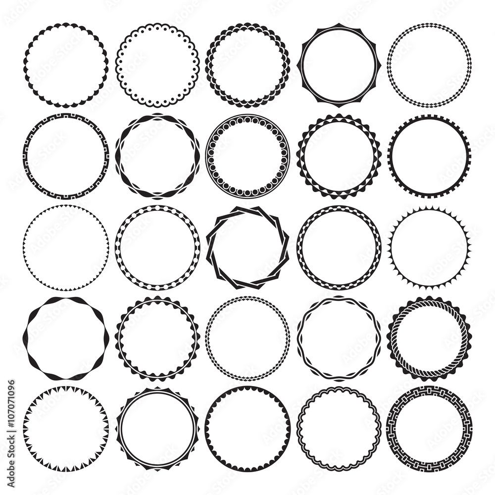 Collection of Round Decorative Border Frames with Clear Background ...