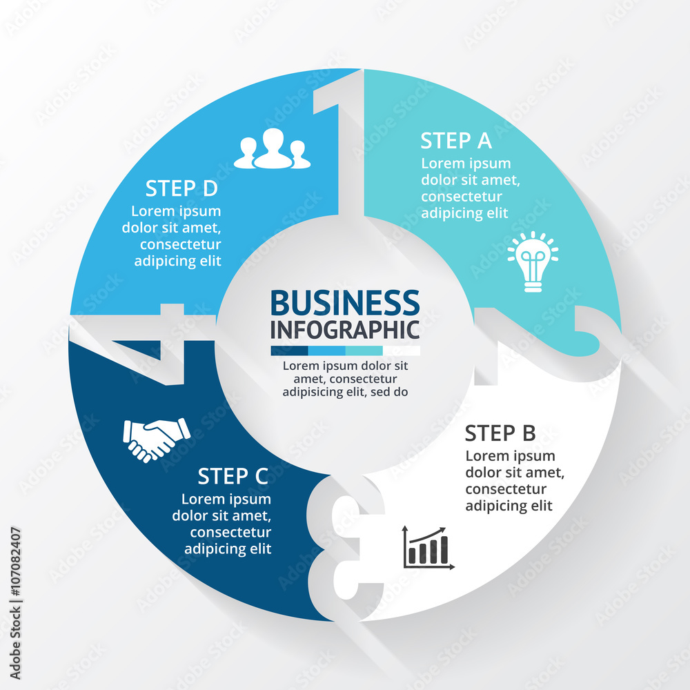 Vector circle arrows numbers infographic, diagram, graph, presentation ...