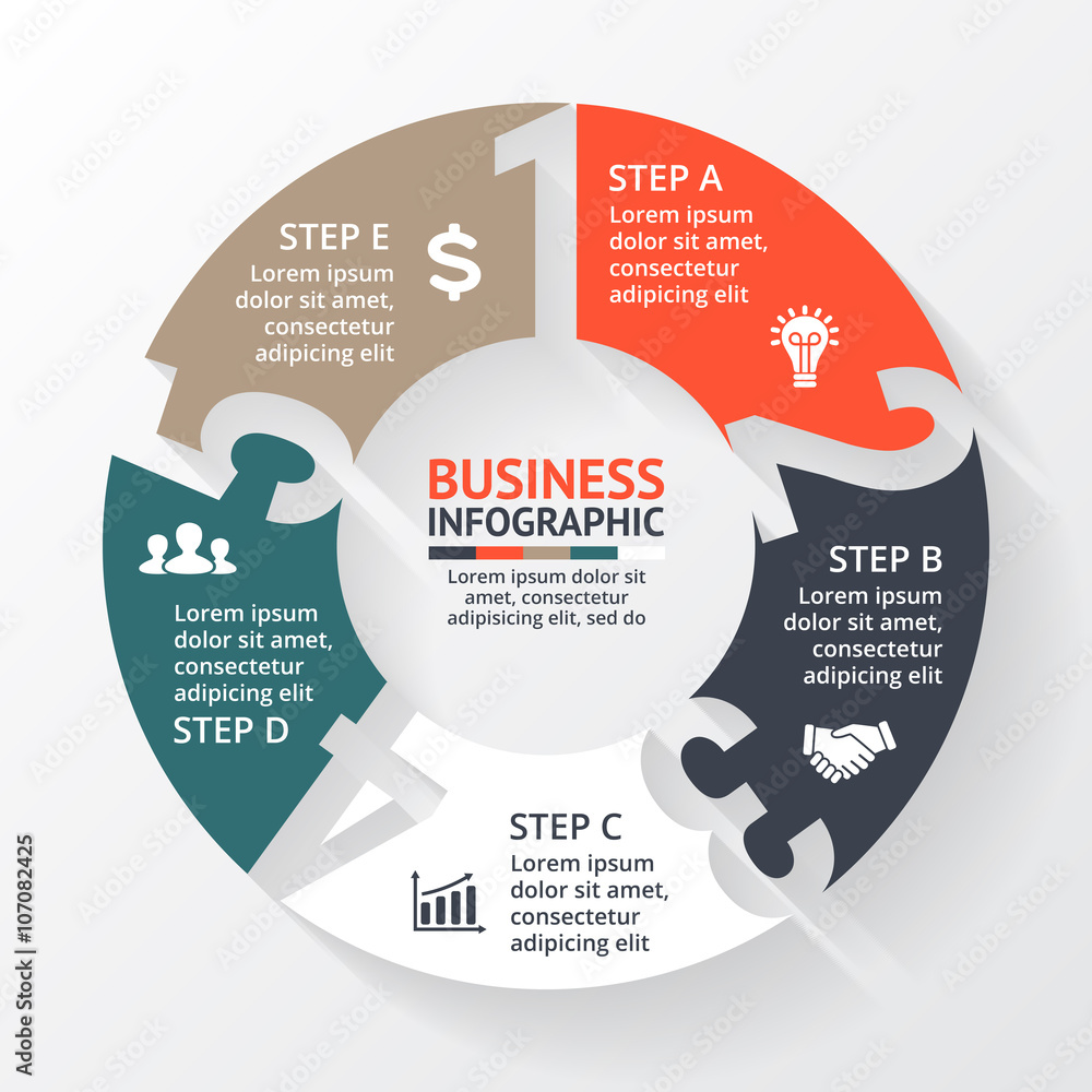 Vector circle arrows numbers infographic, diagram, graph, presentation ...
