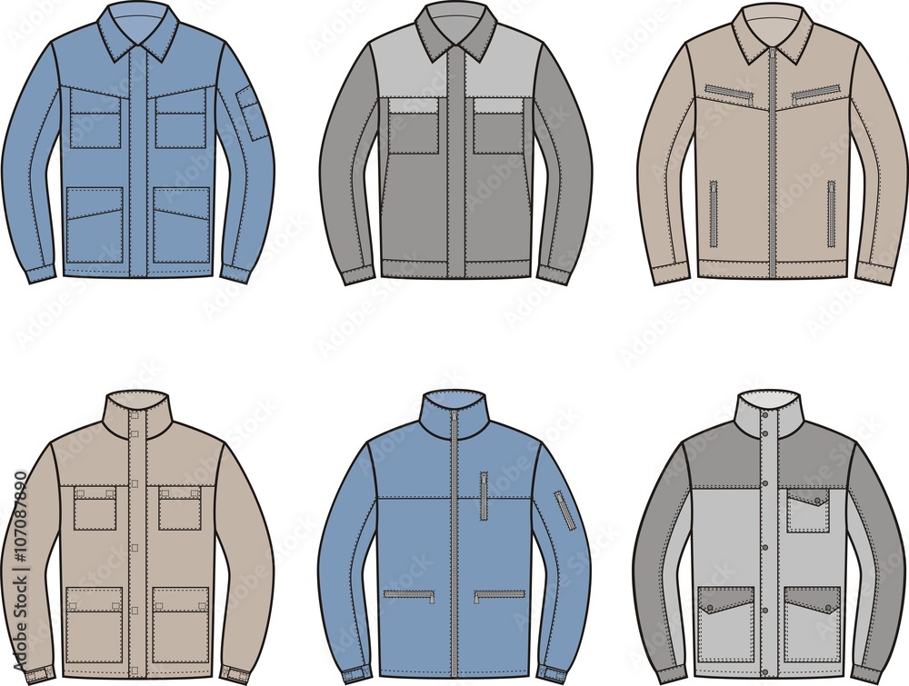 Work jacket set Stock Vector | Adobe Stock