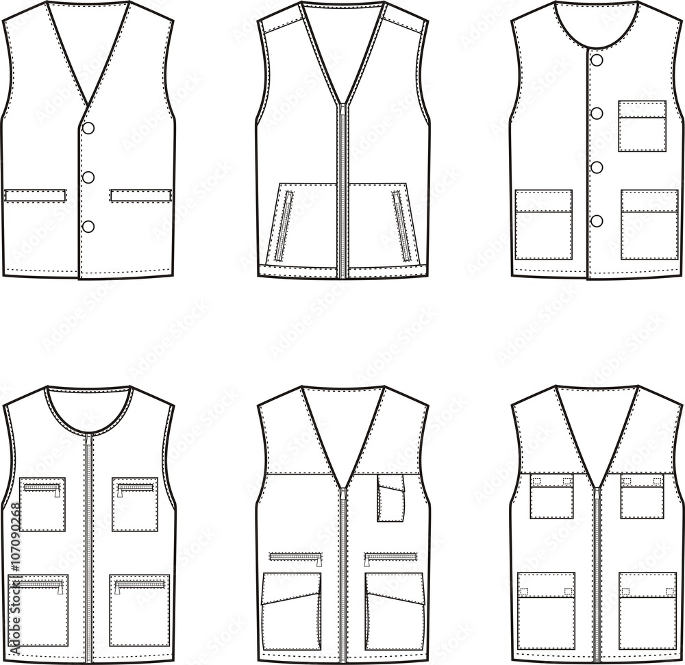 Work vest set Stock Vector | Adobe Stock