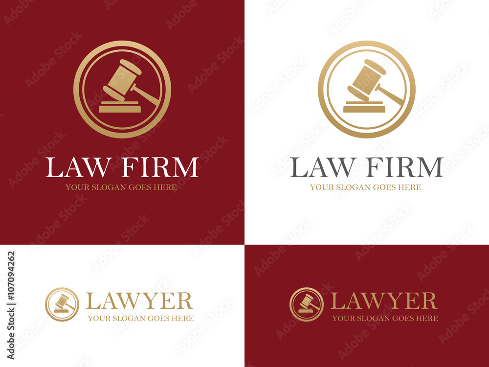 Gavel round logo Stock Vector | Adobe Stock
