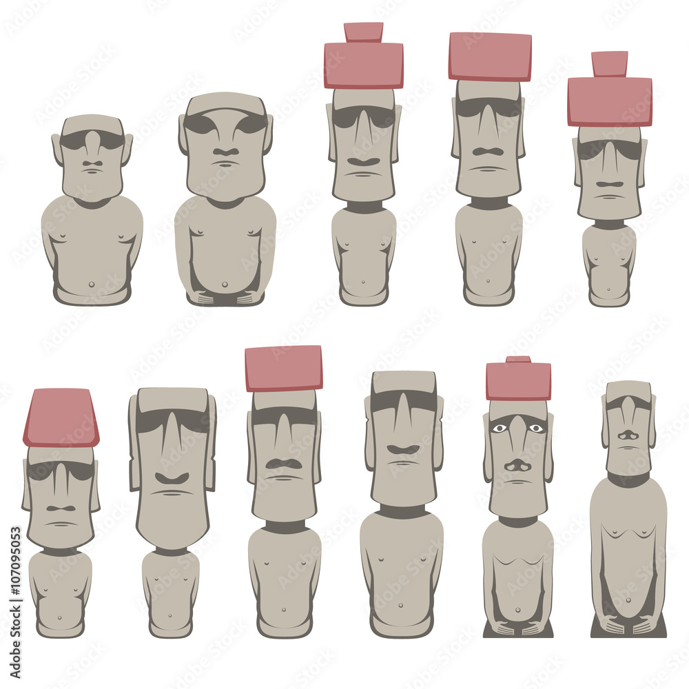 Vetor de Easter Island Infographic / moai bird man and other polynesian ...