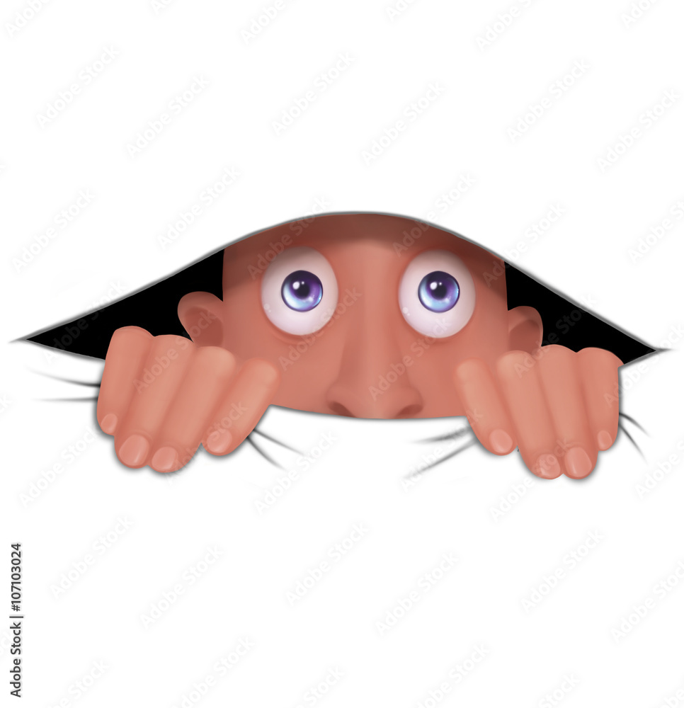 Man fears hide psychology emotions cartoon illustration Stock ...