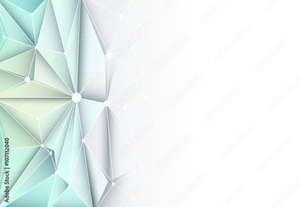 Vector Futuristic Technology Abstract 3d Geometric Polygonal Triangle Pattern In Molecule