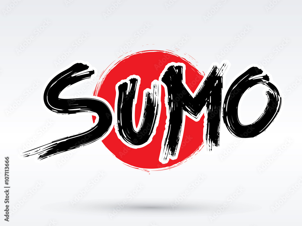 Sumo text, brush, graphic vector. Stock Vector | Adobe Stock