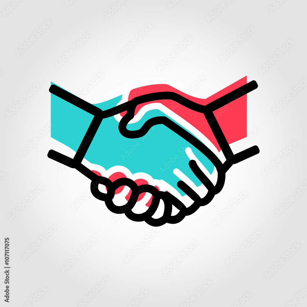 Vector line handshake icon. Handshake Icon Object, Handshake Icon ...