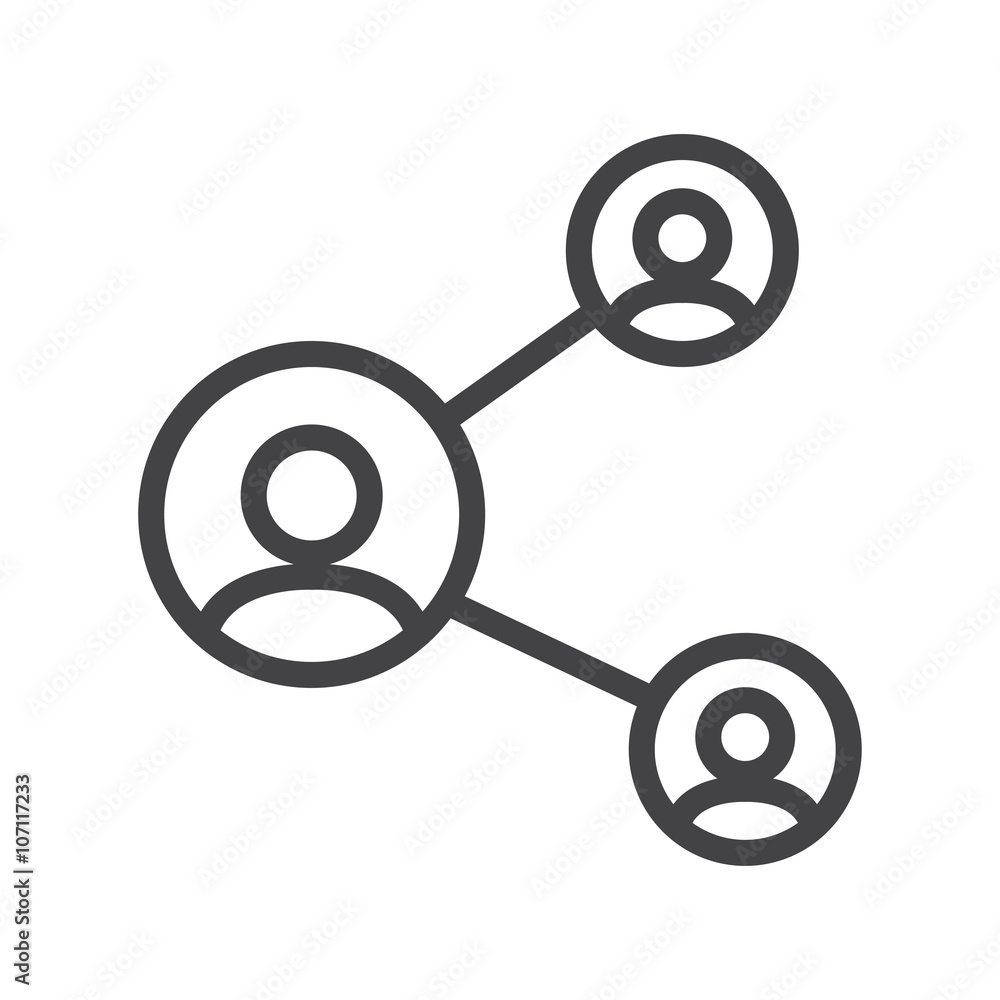 Vector line share, network icon suitable on white background Stock ...