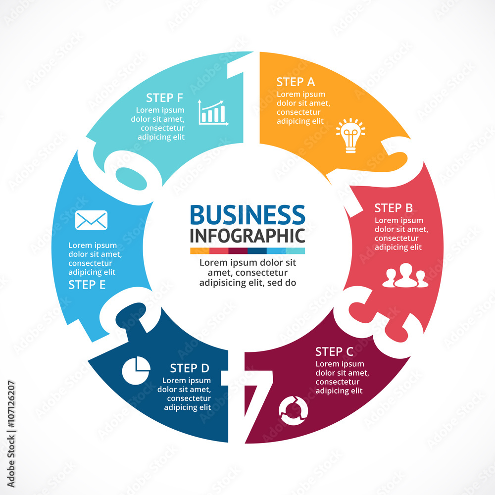 Vector circle arrows numbers infographic, diagram, graph, presentation ...