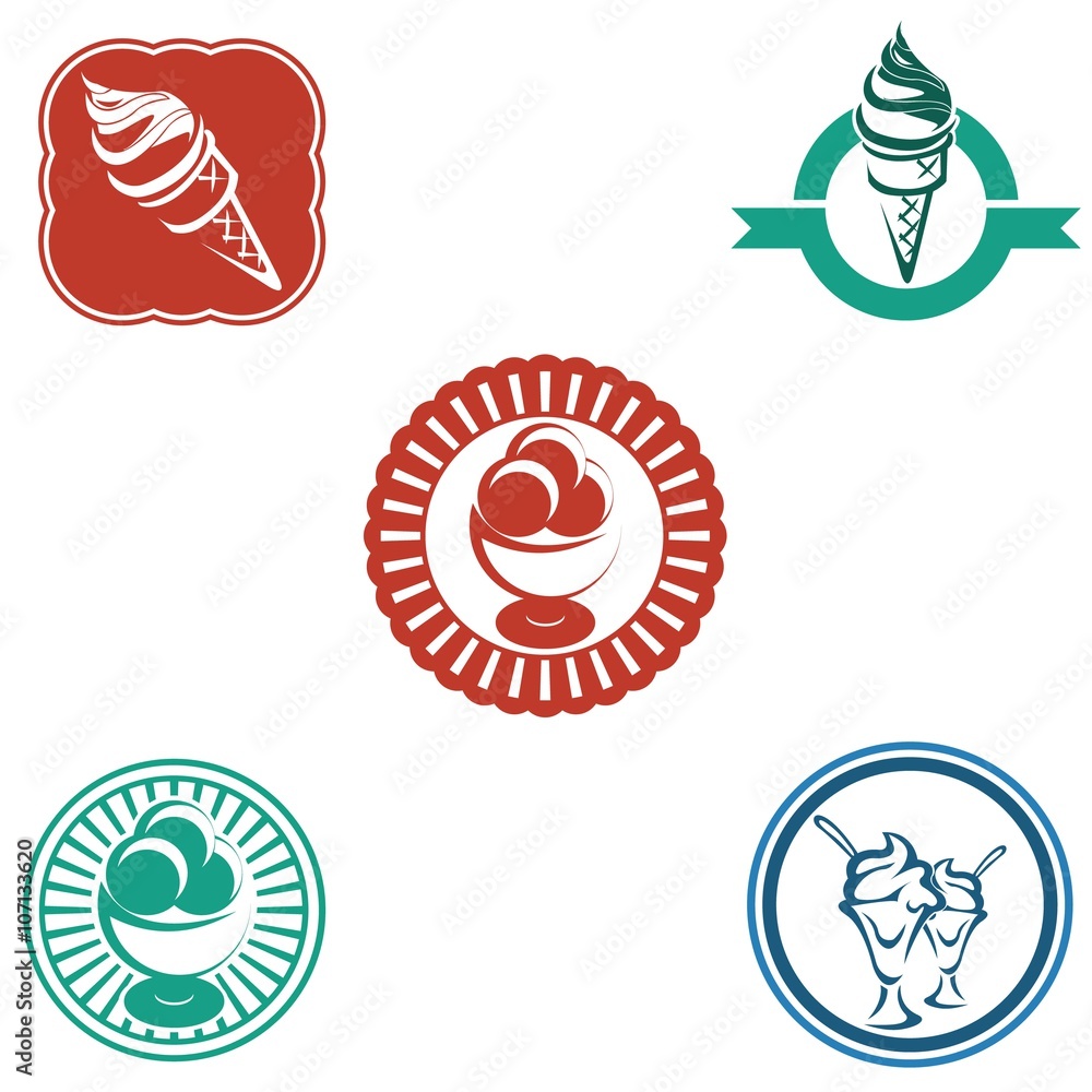 Ice Cream Sweet Desert Food Logo Icon Vector Stock Vector | Adobe Stock