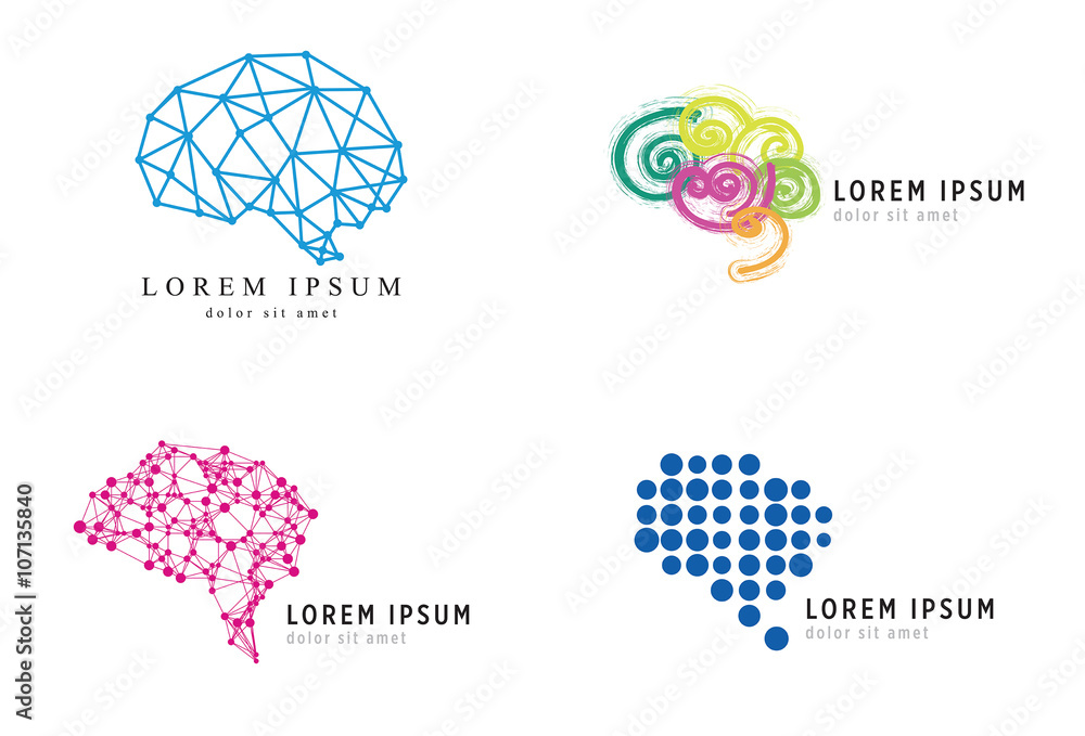 Business brain icons set vector illustrations editable for your design ...