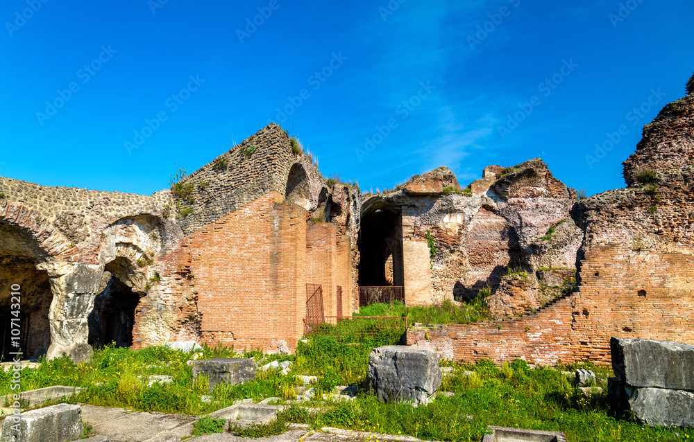 The Amphitheater of Capua, the second biggest roman amphitheater Stock ...
