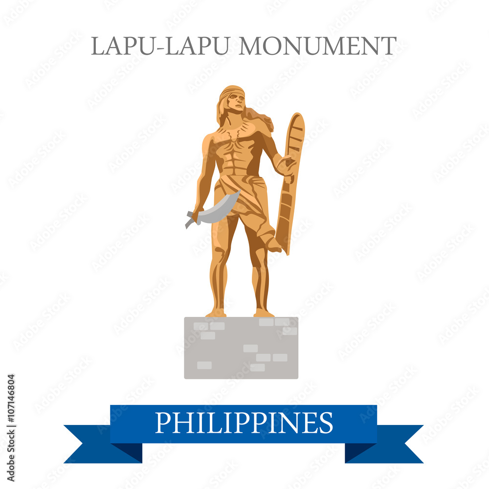 Lapu-Lapu Monument Mactan Island Philippines vector attraction Stock ...