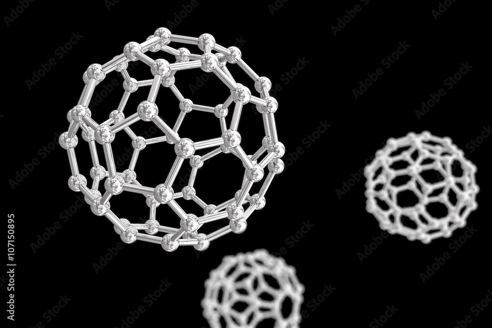 3D illustration of nanoparticles isolated on black background Stock ...