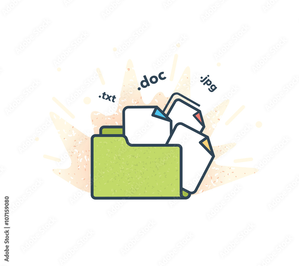 Full folder icon. Files in folder. Stock Vector | Adobe Stock
