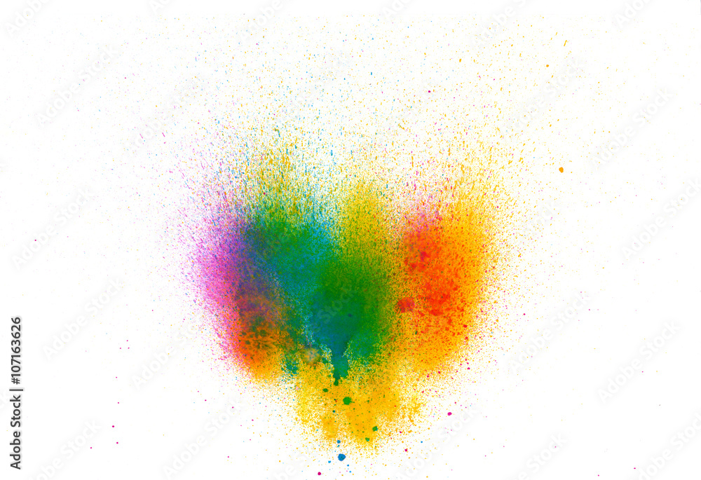 Abstract watercolor palette of blue, yellow, green and red colors, mix ...