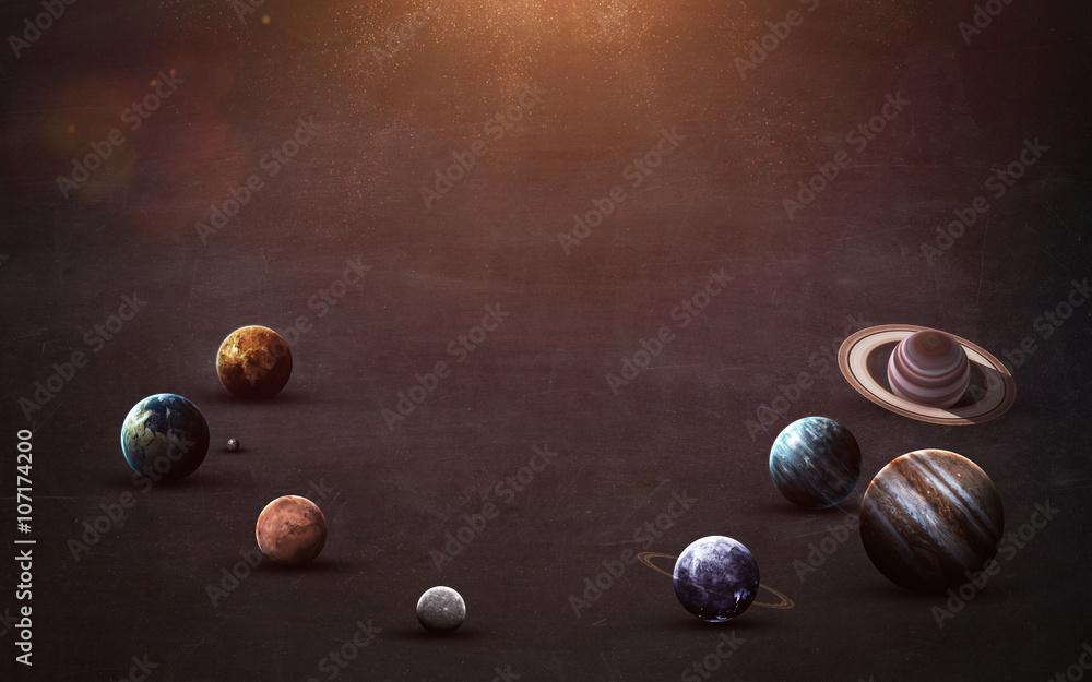 High resolution images presents planets of the solar system on ...