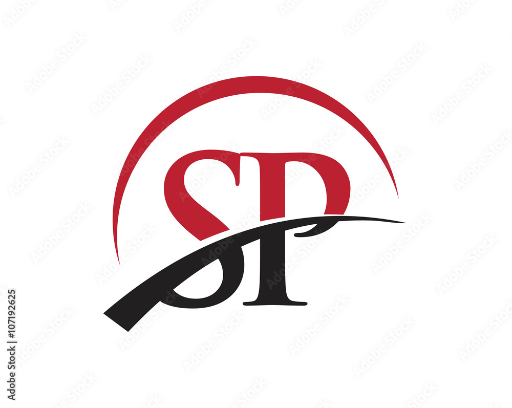 SP red letter logo swoosh Stock Vector | Adobe Stock